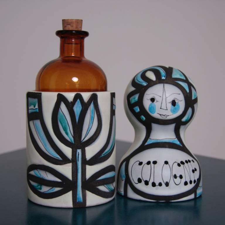 Signed Roger Capron Cologne Bottle for Vallauris at 1stDibs