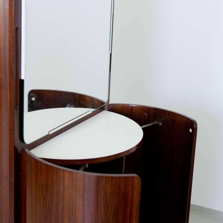Round Italian Swivel Fold-Out Wardrobe or Vanity in Wood by Fiarm ...