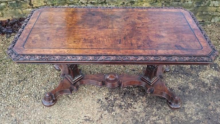 Unusually Fine Gothic Ash Antique Library Table at 1stDibs