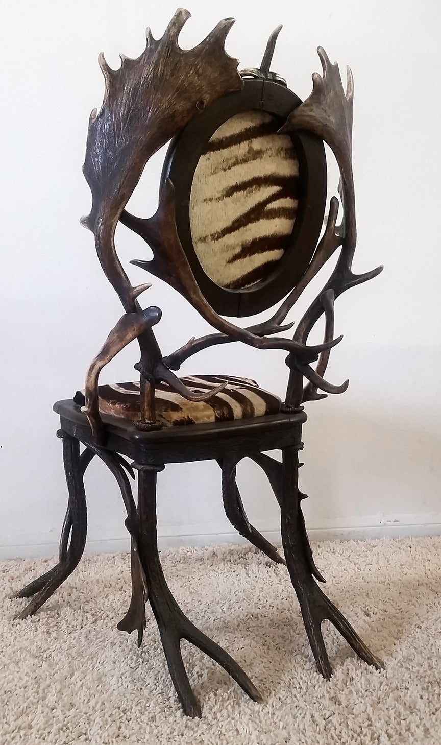 Black Forest Stag Horn and Elk Horn Chair at 1stDibs
