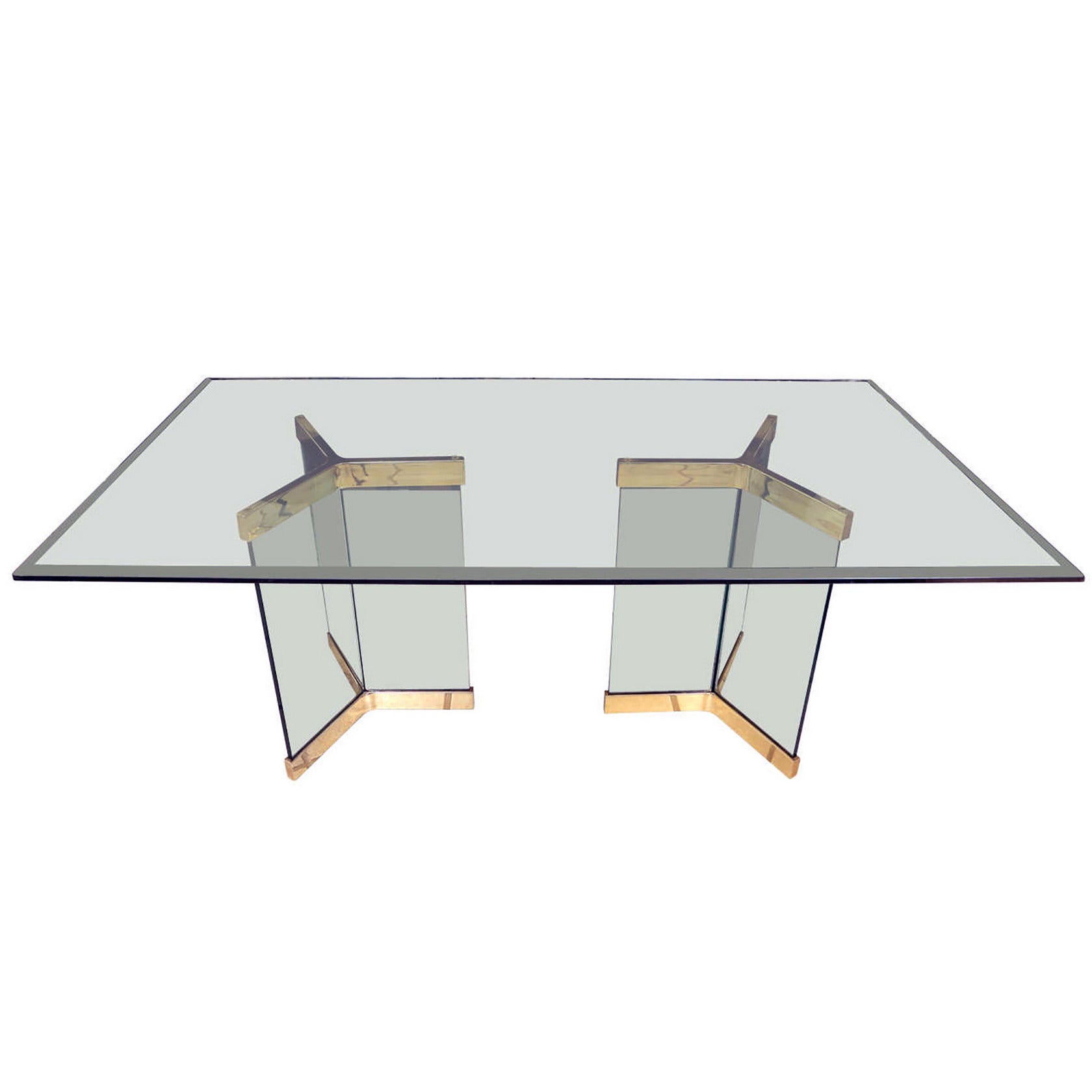Leon Rosen Pace Collection Brass Dining Table at 1stDibs