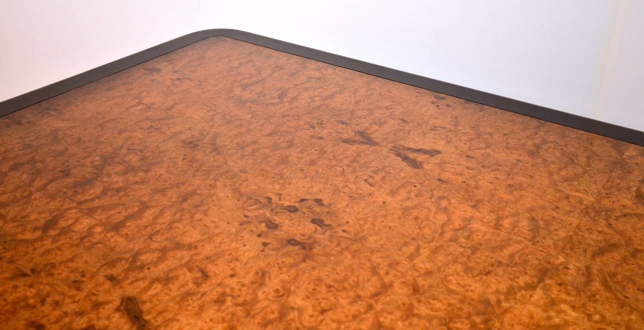 Monumental Burl, Black and Chrome Dining or Conference Table at 1stDibs