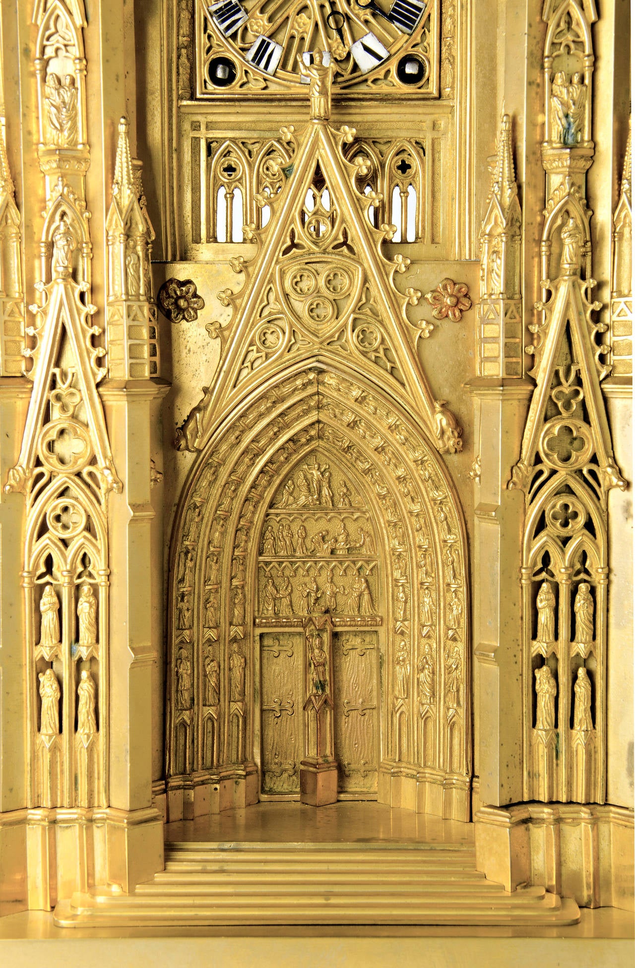 Magnificent c. 1835 gilded bronze model of Rouen Cathedral France ...
