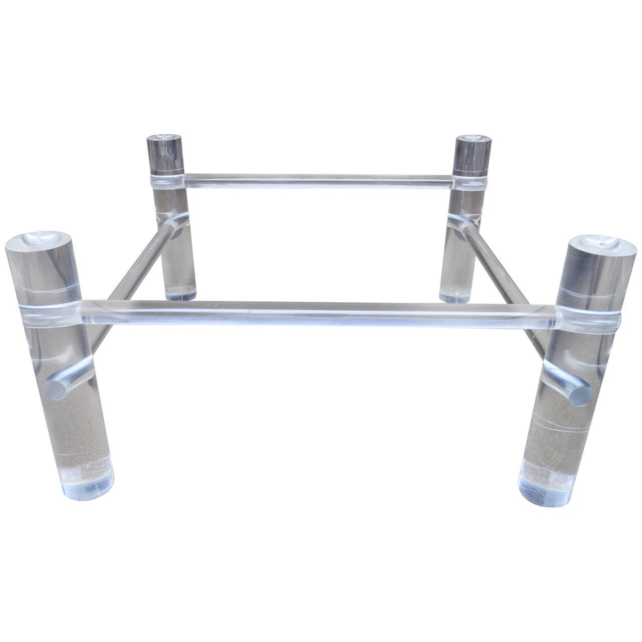 Tubular Lucite Cocktail Table Base For Sale at 1stdibs