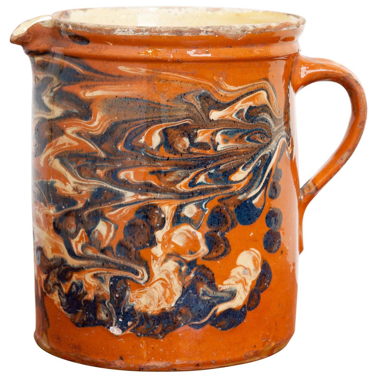 French Jaspe Pottery Jug, Late 19th Century at 1stDibs