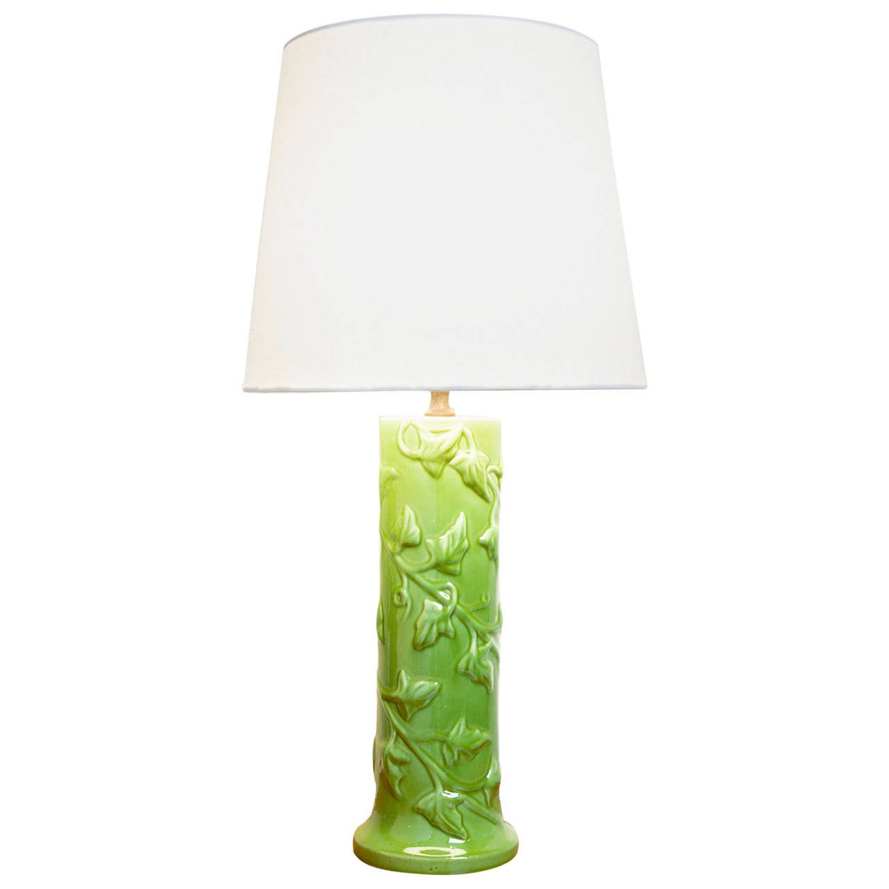 Lime Green Art Pottery Lamp For Sale At 1stdibs
