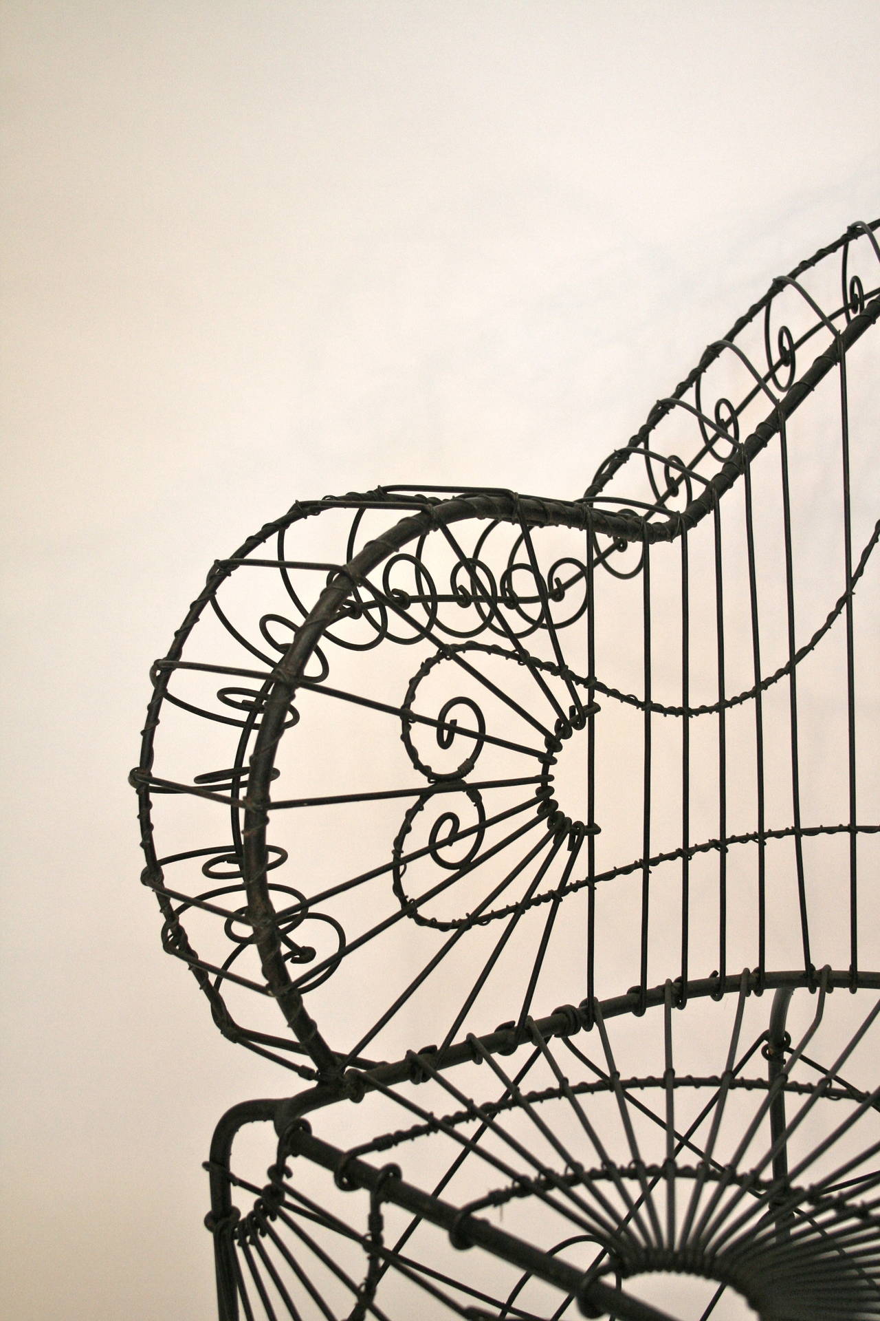 Vintage Iron and Wire Garden Chair at 1stDibs
