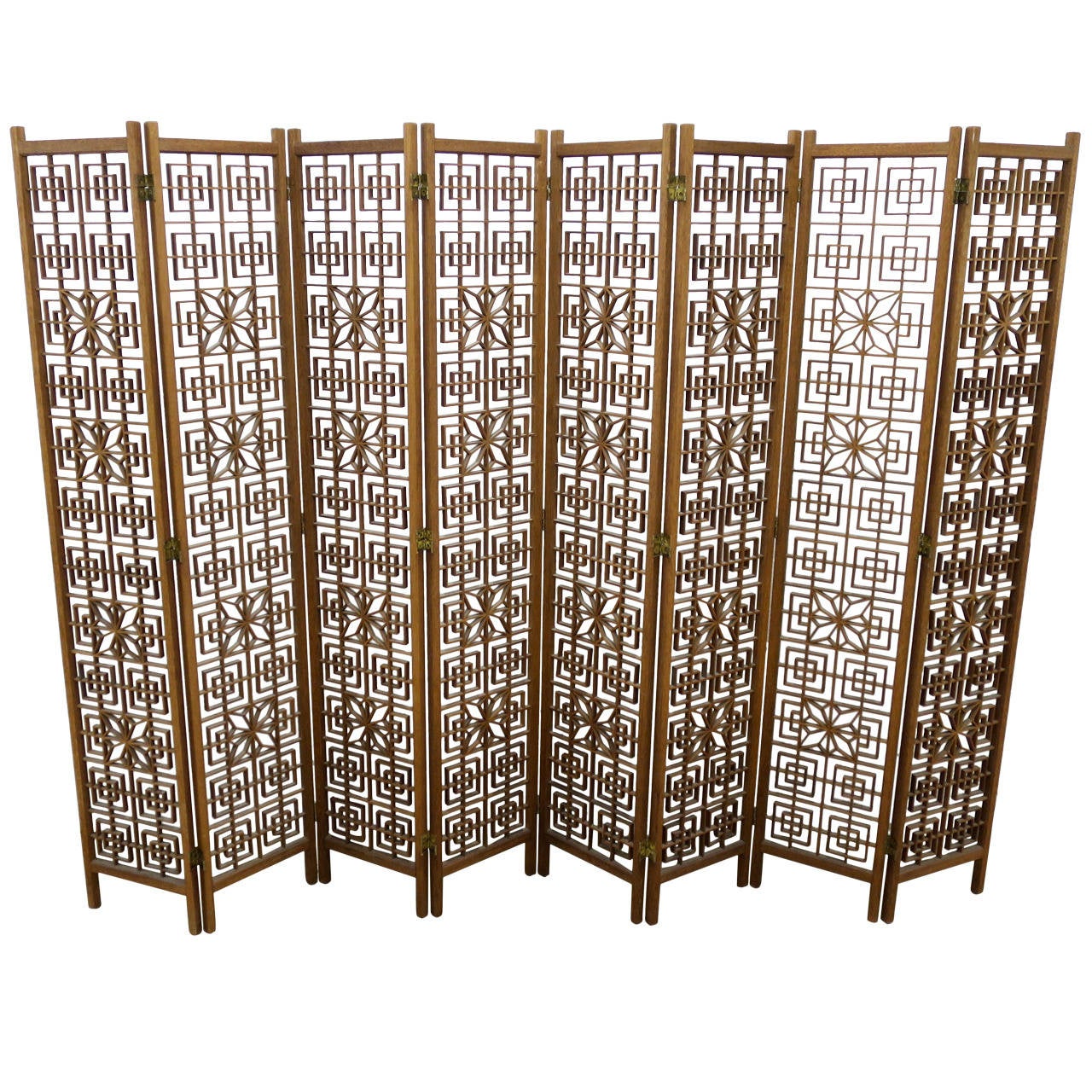 Mid-Century Modern Eight Panel Geometric Screen at 1stDibs