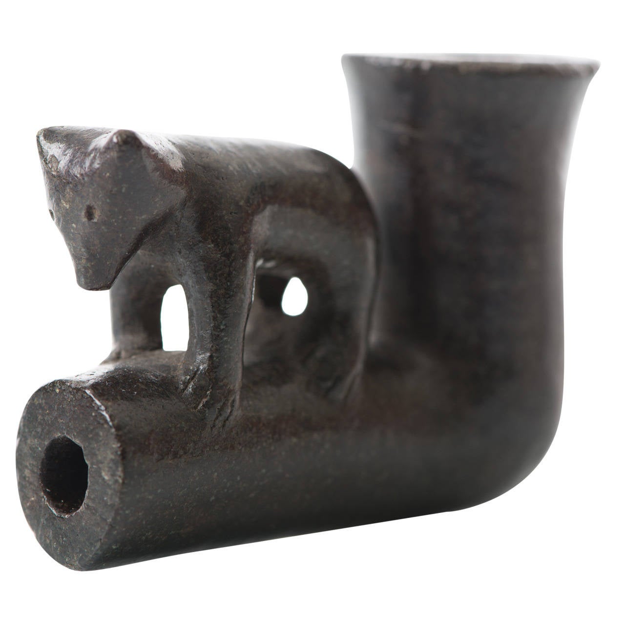 19th Century Cherokee Bear Effigy Carved Pipe Bowl at 1stDibs ...