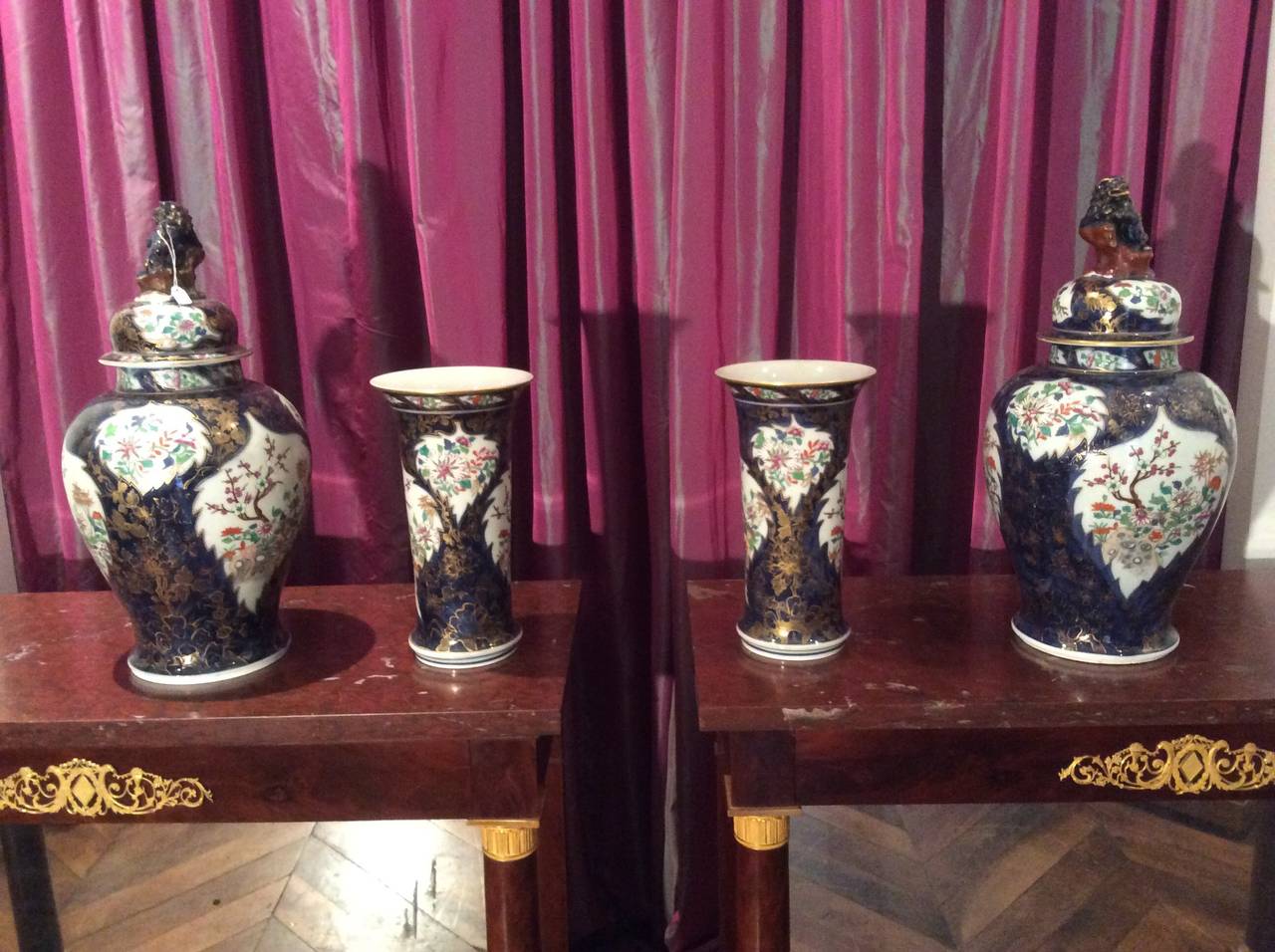1880s Exceptional Set of Four Porcelain Vases of Bayeux at 1stDibs
