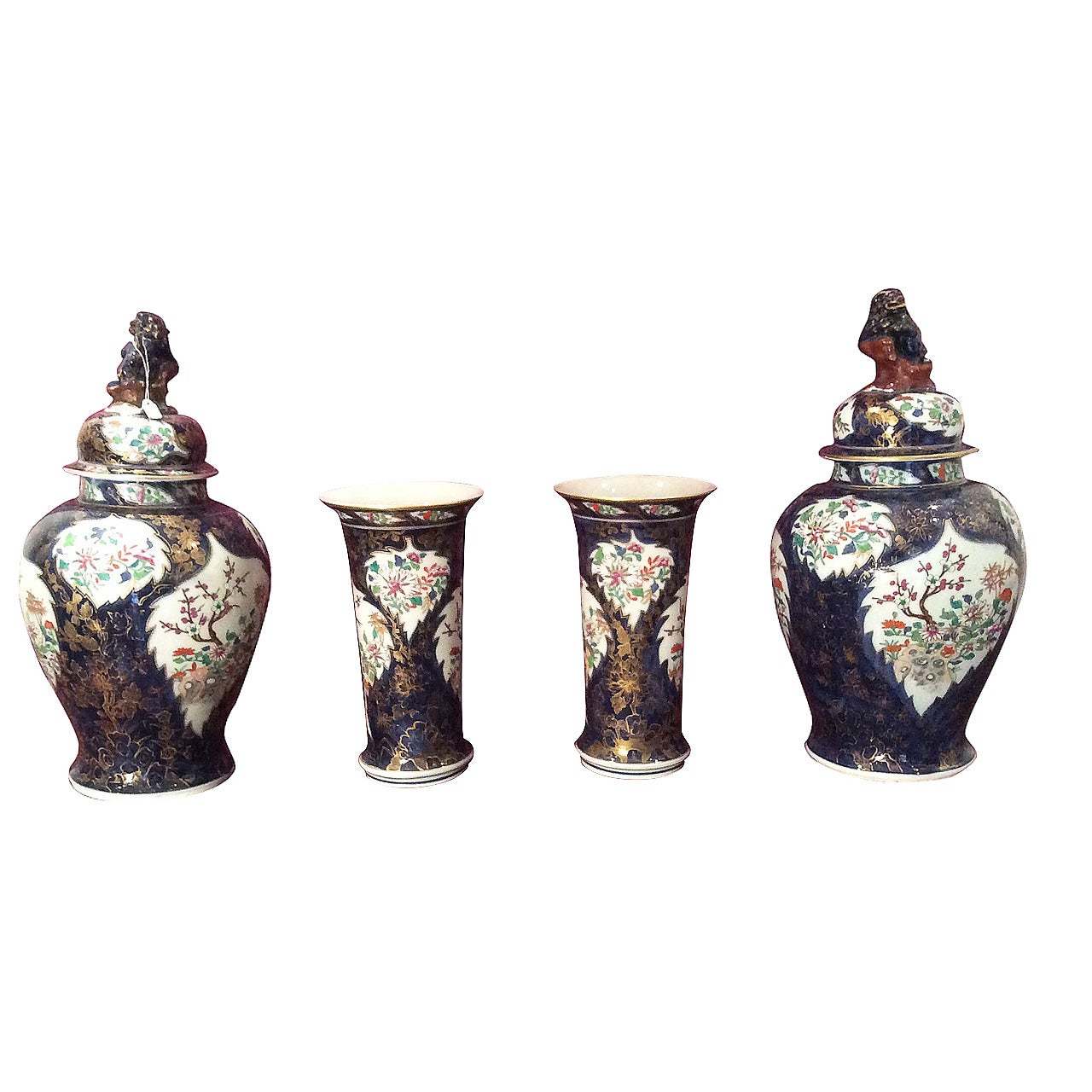 1880s Exceptional Set of Four Porcelain Vases of Bayeux at 1stDibs