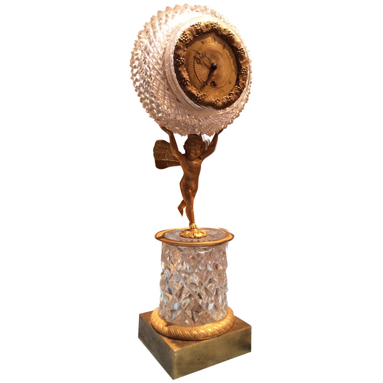 Charles X Period Crystal Clock For Sale at 1stDibs