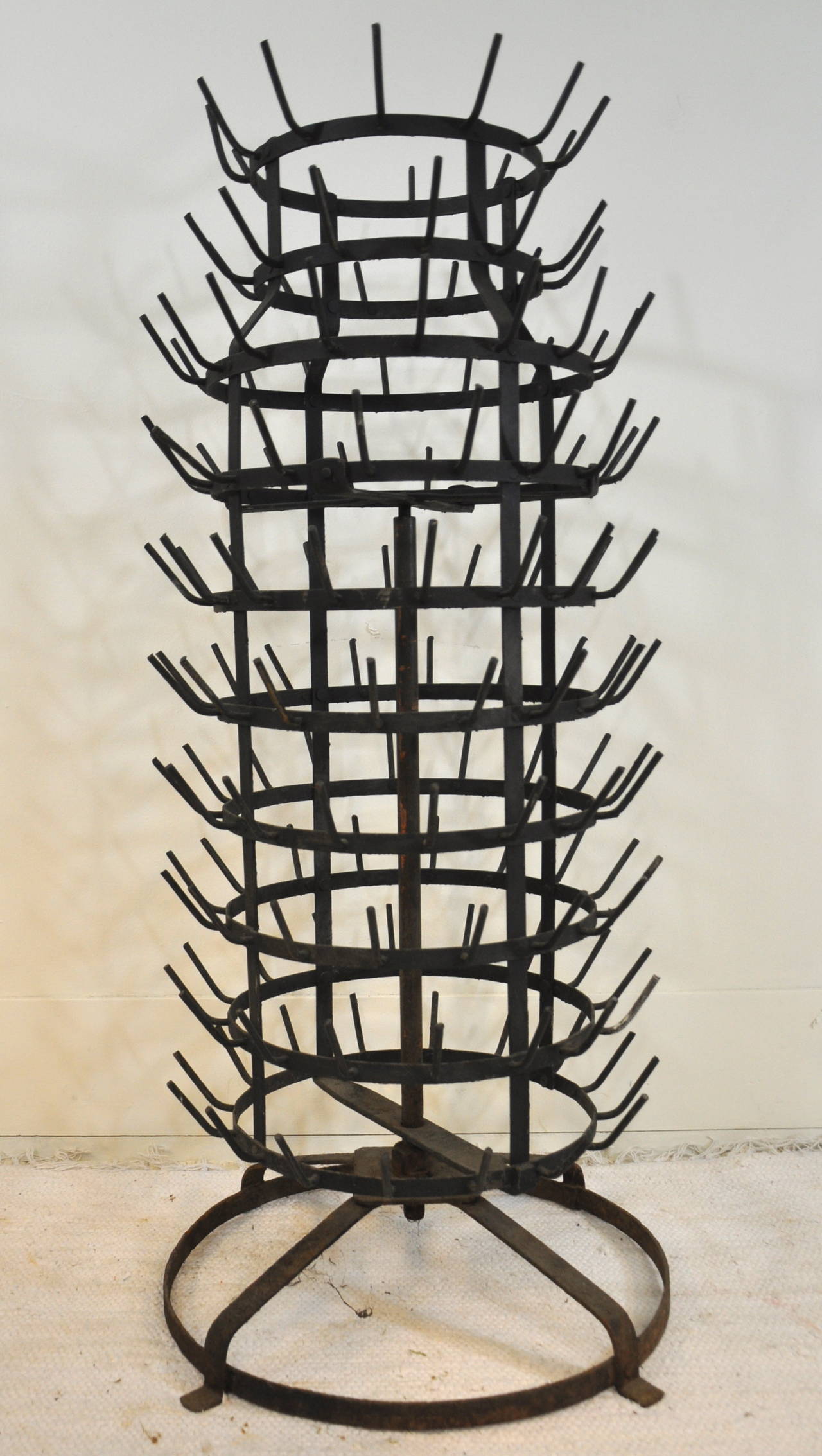 Huge French Swiveling Bottle Drying Rack For Sale at 1stDibs