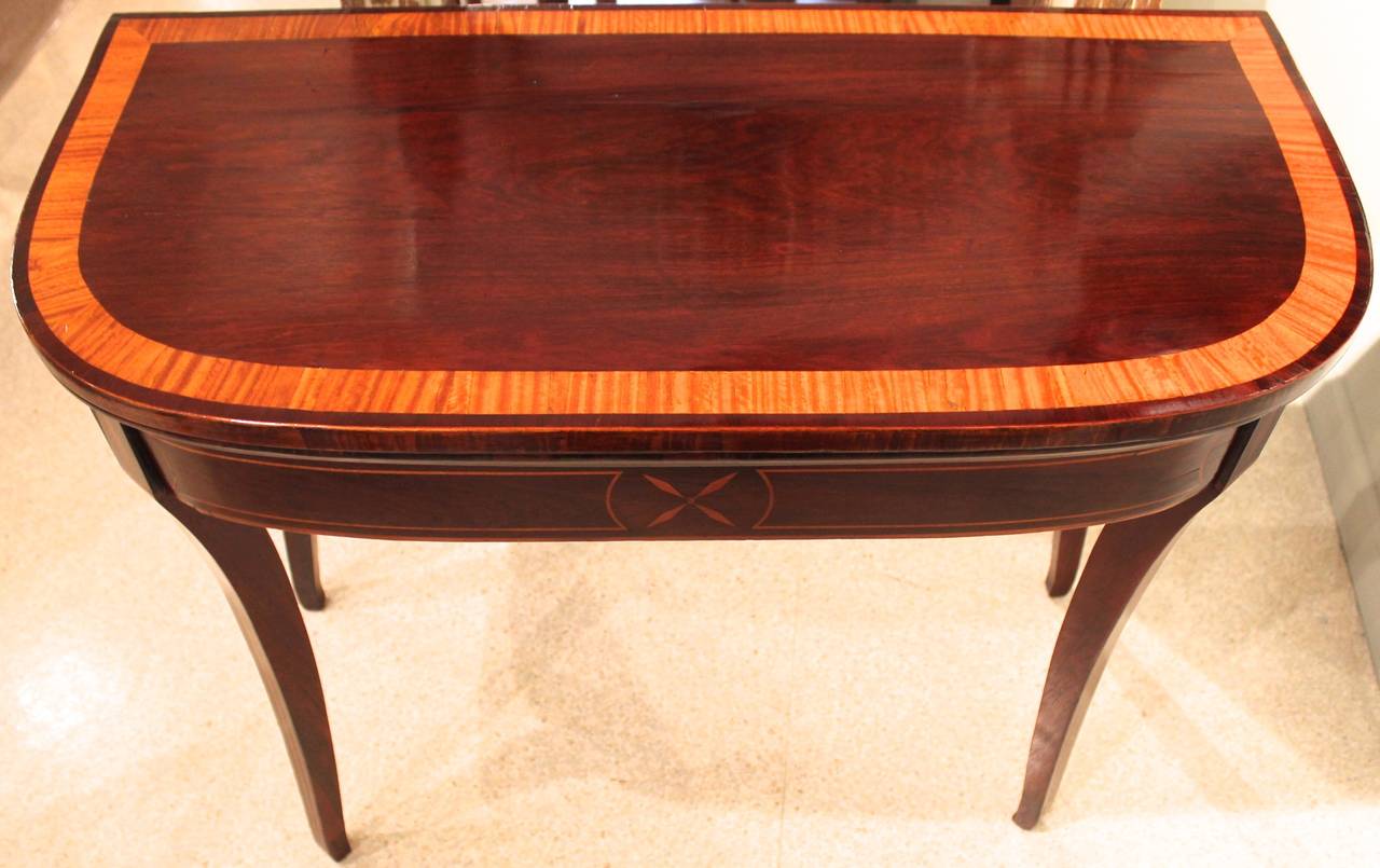 George III Inlaid Rosewood Flip-Top Card Table at 1stDibs