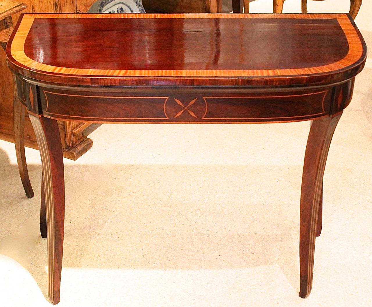 George III Inlaid Rosewood Flip-Top Card Table at 1stDibs