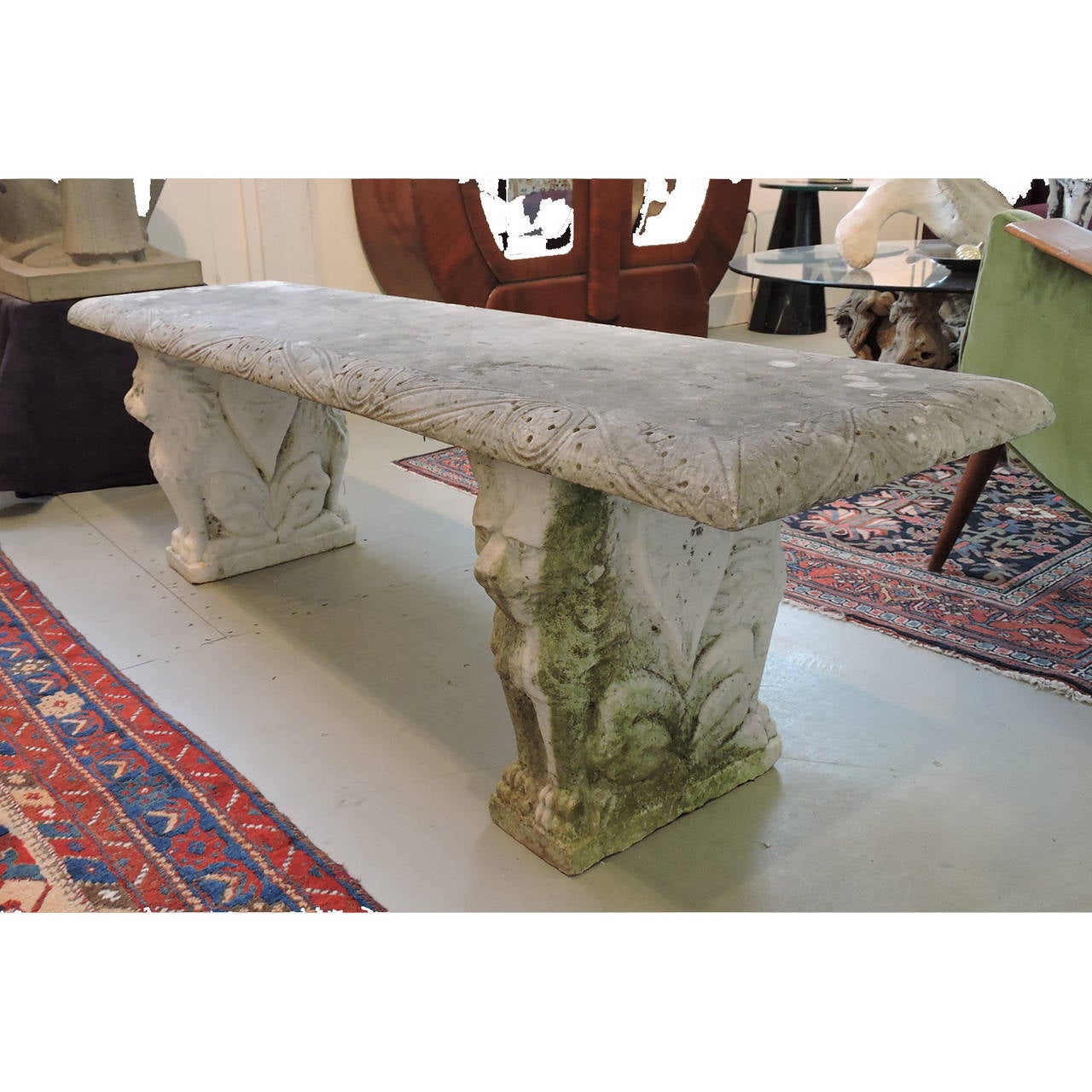 Antique Carved Marble Garden Bench at 1stDibs | marble garden benches ...