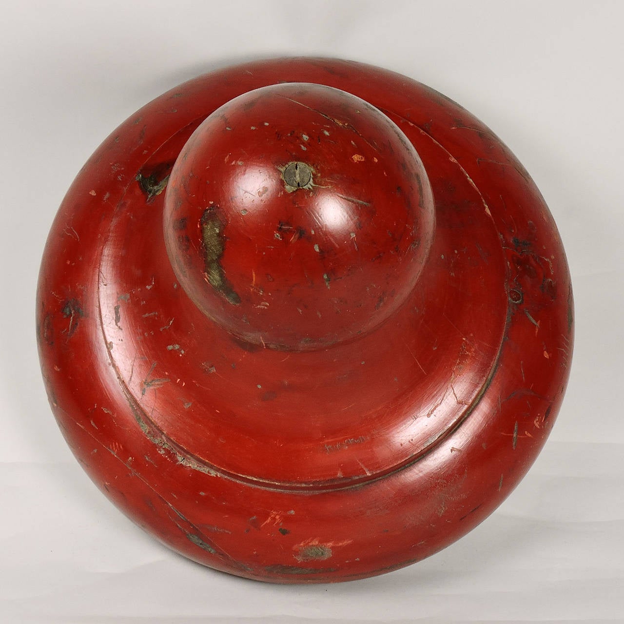 Unusual Industrial Red Painted Wooden Mold with Folk Art Quality For ...