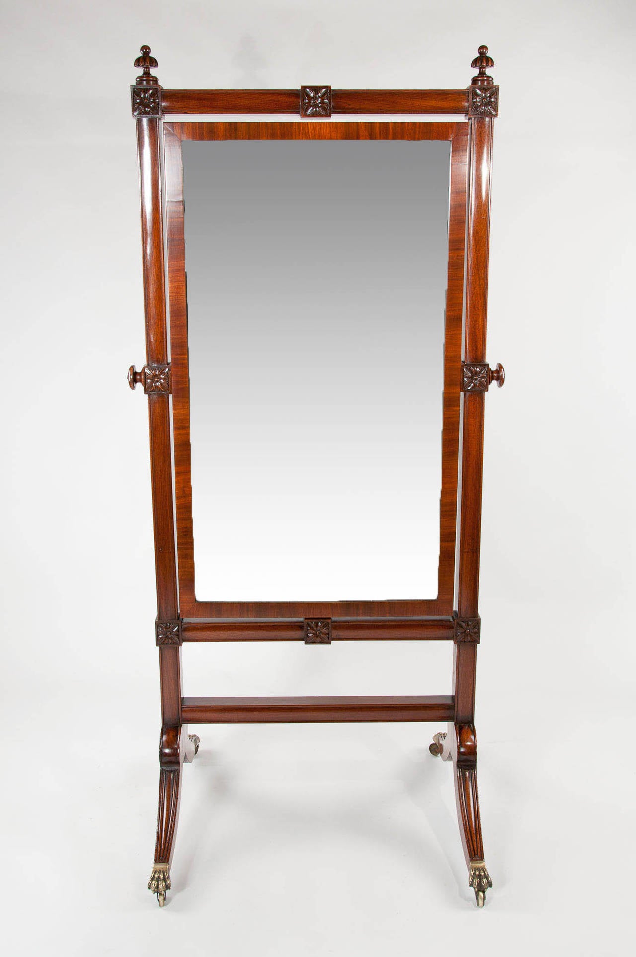 Regency Mahogany Cheval Mirror at 1stDibs