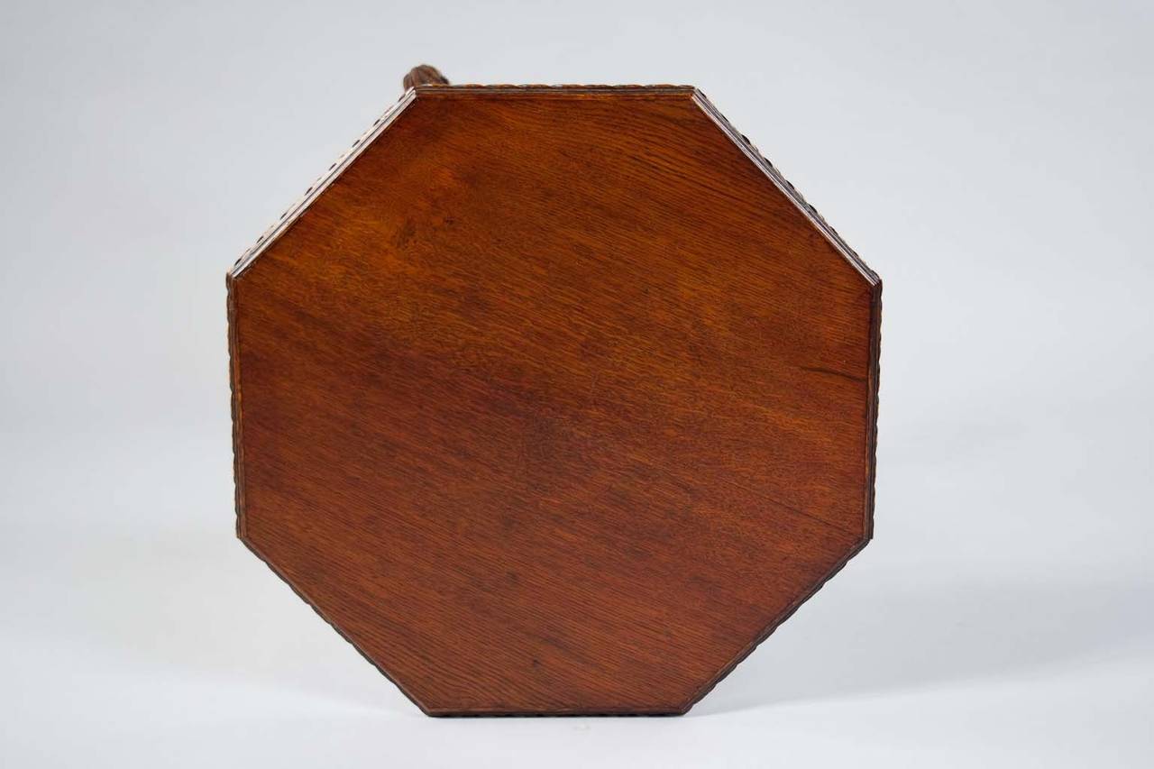 Victorian Carved Oak Hexagonal Top Table at 1stDibs