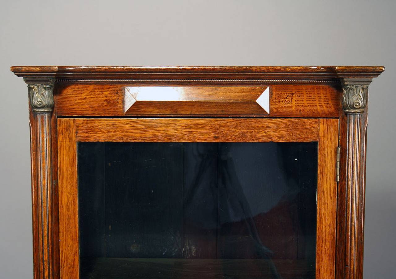 Victorian Oak Cabinet on Cast Iron Feet at 1stDibs