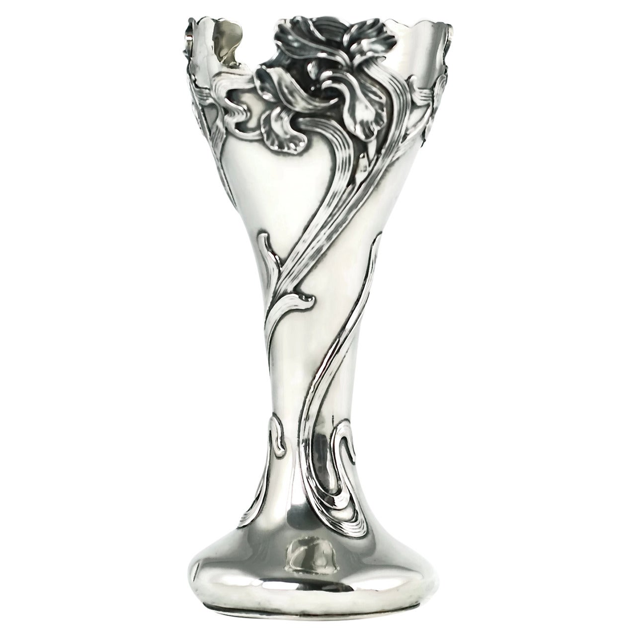 William B. Kerr and Co. Sterling Silver Art Nouveau Vase at 1stDibs