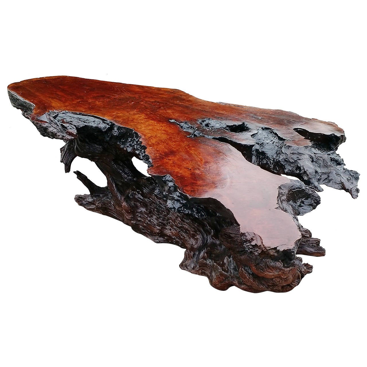 Natural Burl Wood Stump Coffee Table in the Nakashima Style, circa 1970 ...