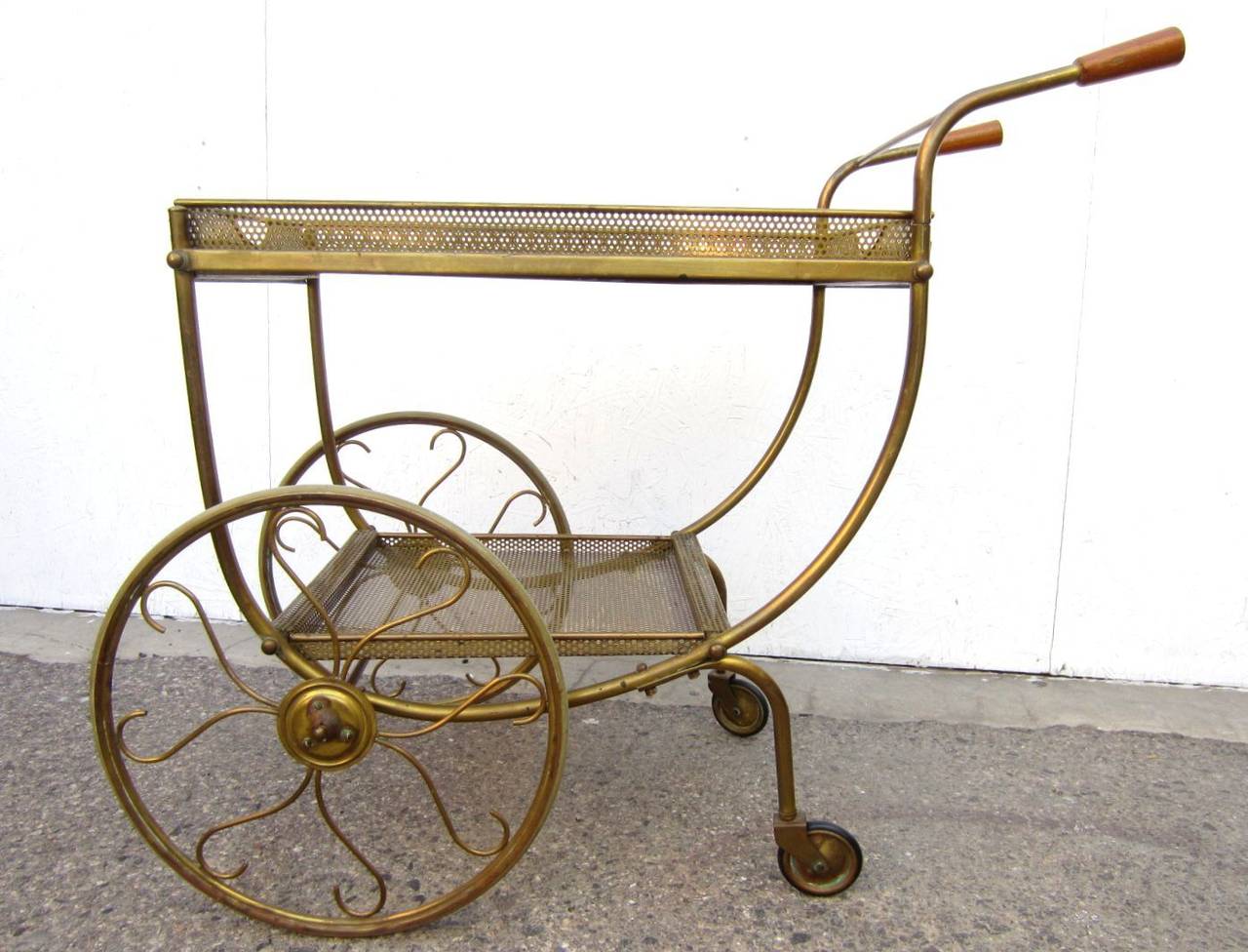 Swedish Mid-Century Modern Brass Tea Bar Trolley Cart by Firma Svensk ...