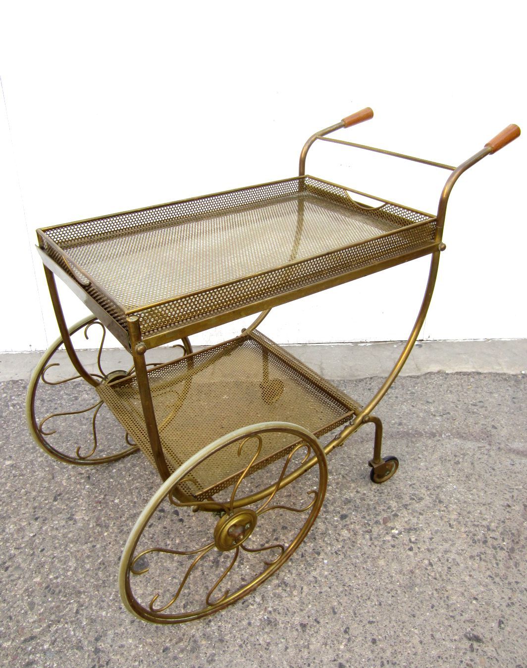 Swedish Mid-Century Modern Brass Tea Bar Trolley Cart by Firma Svensk ...