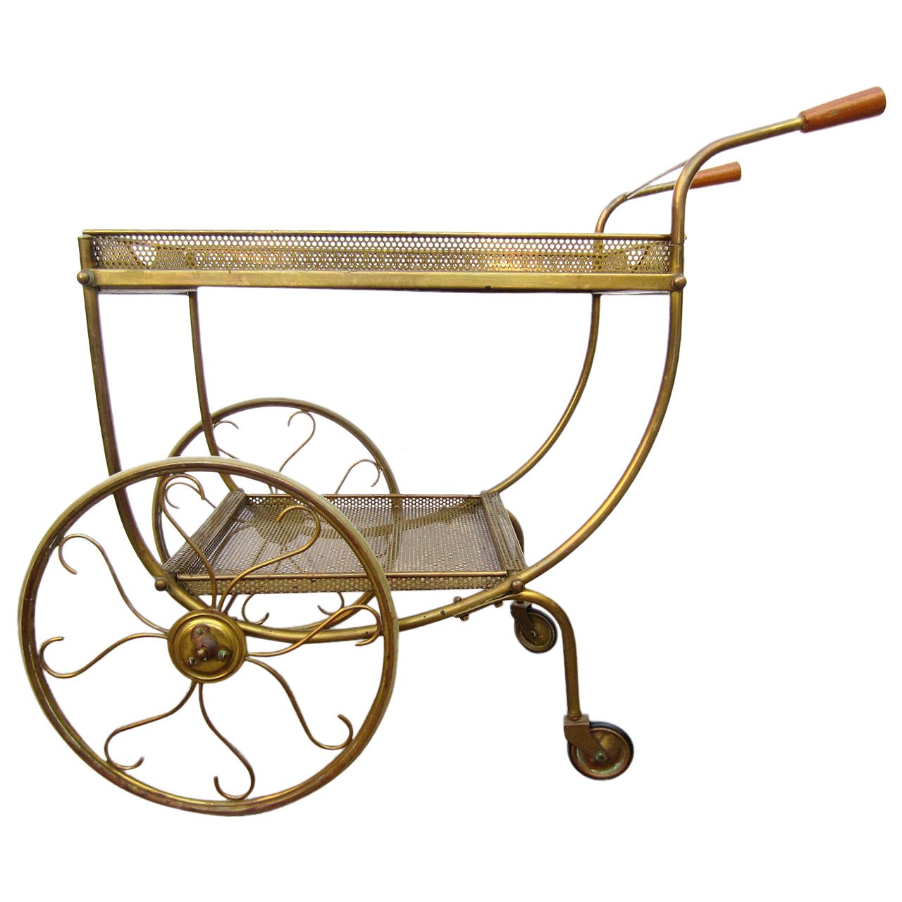 Swedish Mid-Century Modern Brass Tea Bar Trolley Cart by Firma Svensk ...