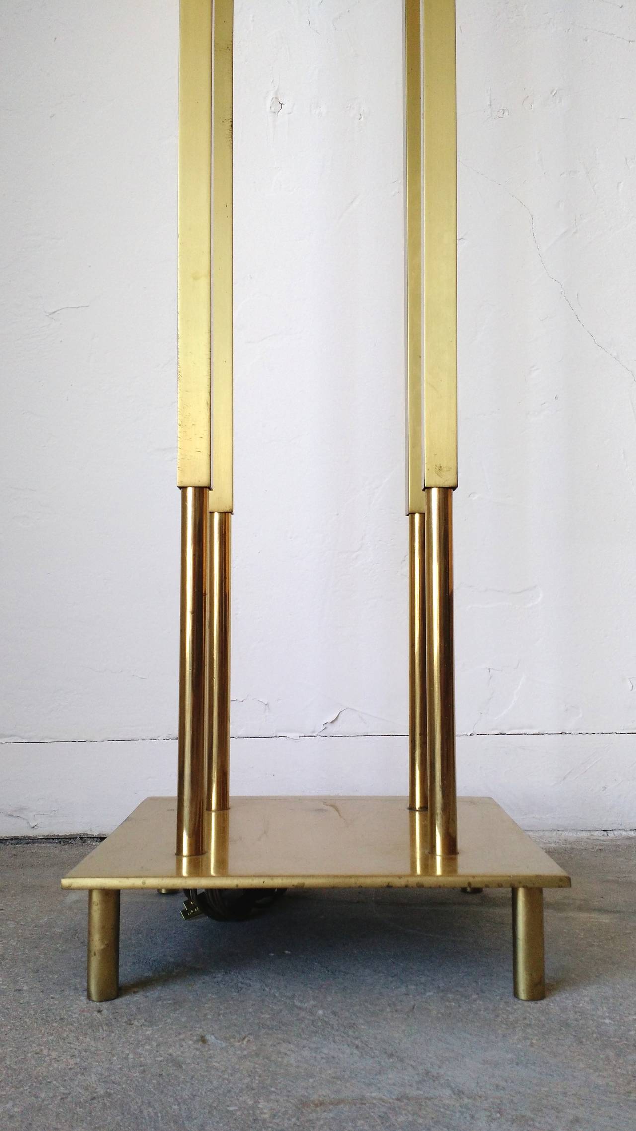 Mid Century Modern Brass Floor Torchiere Lamp Style of Tommi Parzinger ...