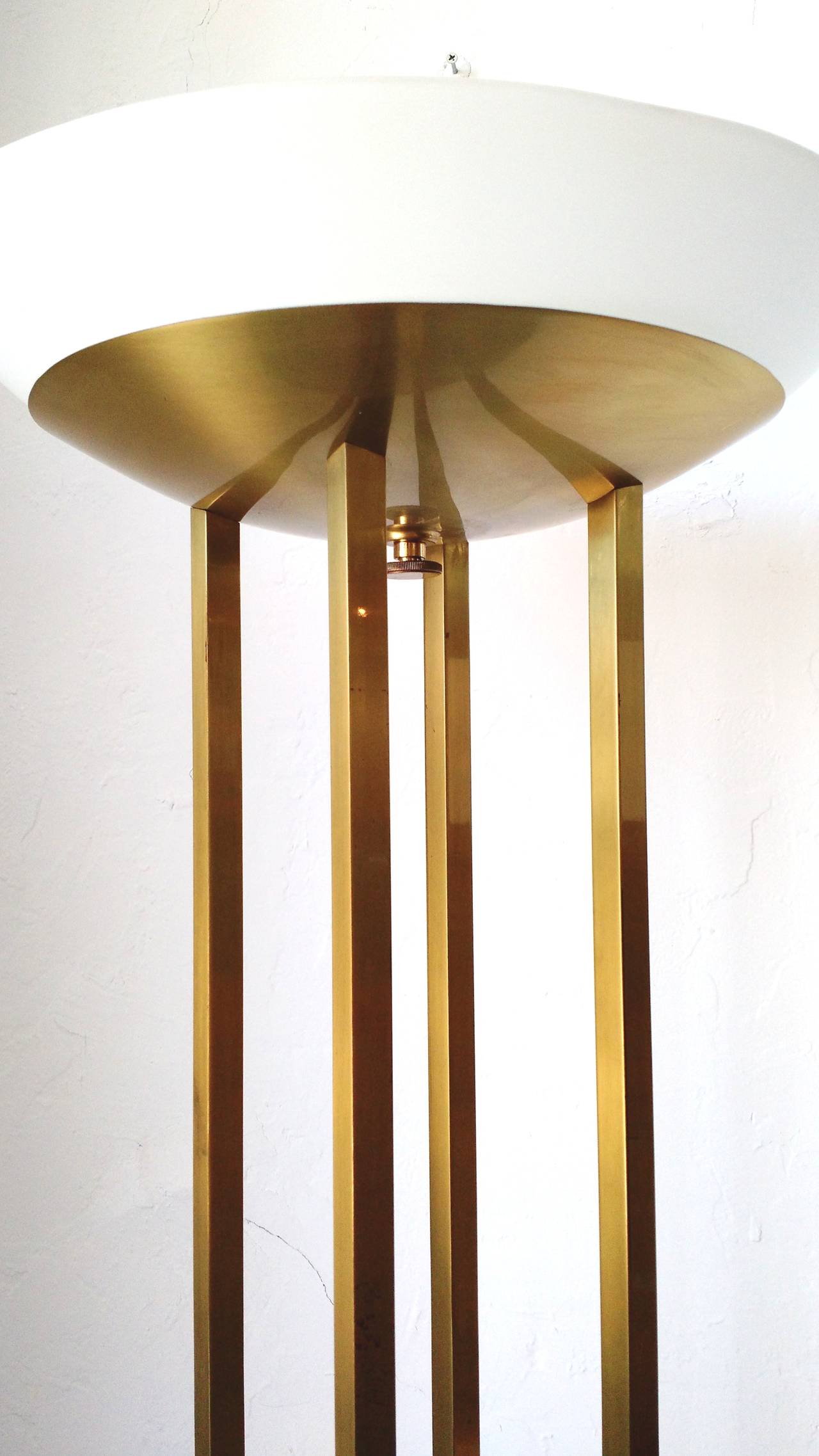 Mid Century Modern Brass Floor Torchiere Lamp Style of Tommi Parzinger ...