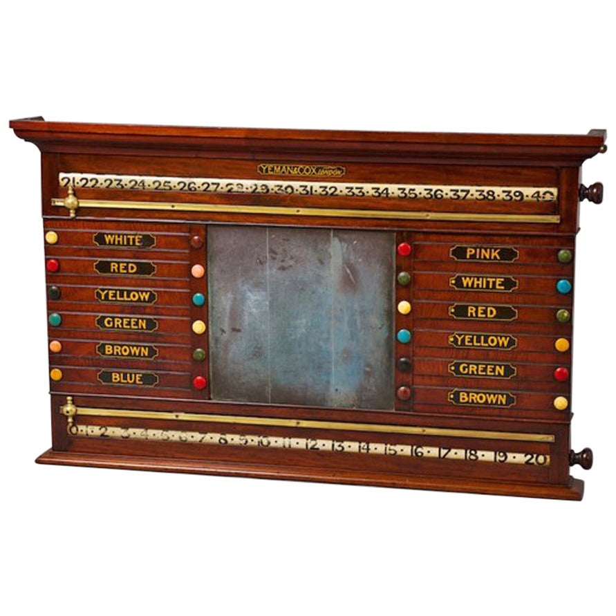 Billiards or Life Pool Scoreboard For Sale at 1stDibs