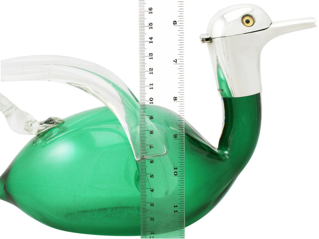 Blown Glass and Sterling Silver Mounted ‘Duck’ Claret Jug, Antique ...