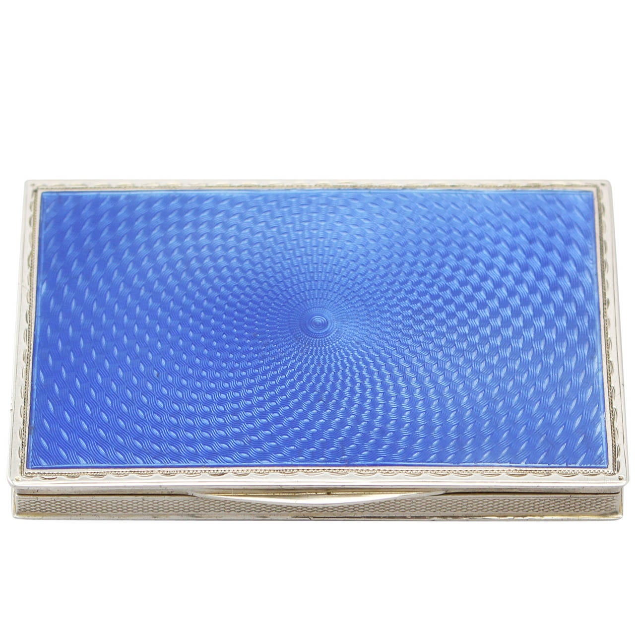 Sterling Silver and Enamel Box - Antique George V at 1stDibs