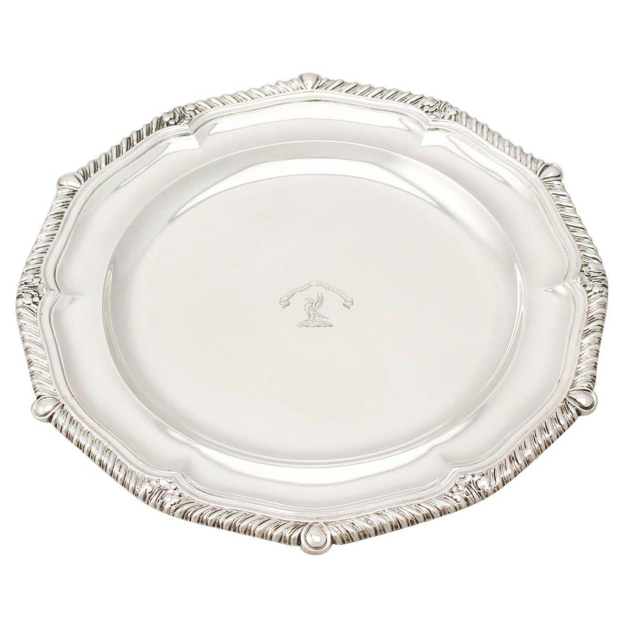 Sterling Silver Dinner Plate, Antique Early Victorian at 1stdibs