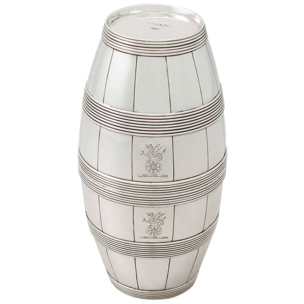 Sterling Silver Barrel Beakers - Antique Early Victorian at 1stDibs