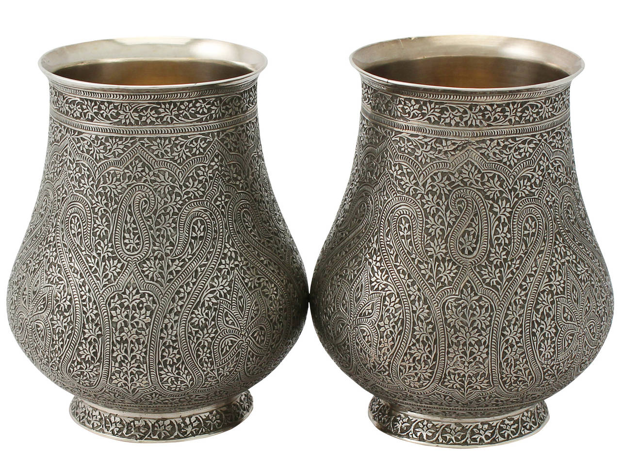 Pair of Indian Sterling Silver Vases, Antique, circa 1880 at 1stDibs ...