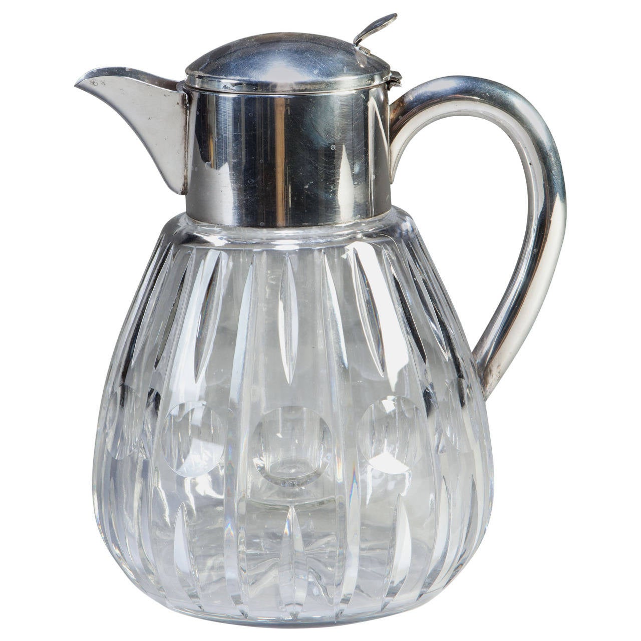Large Scale Edwardian Cut-Glass and Silver Plate Lemonade Jug at 1stDibs