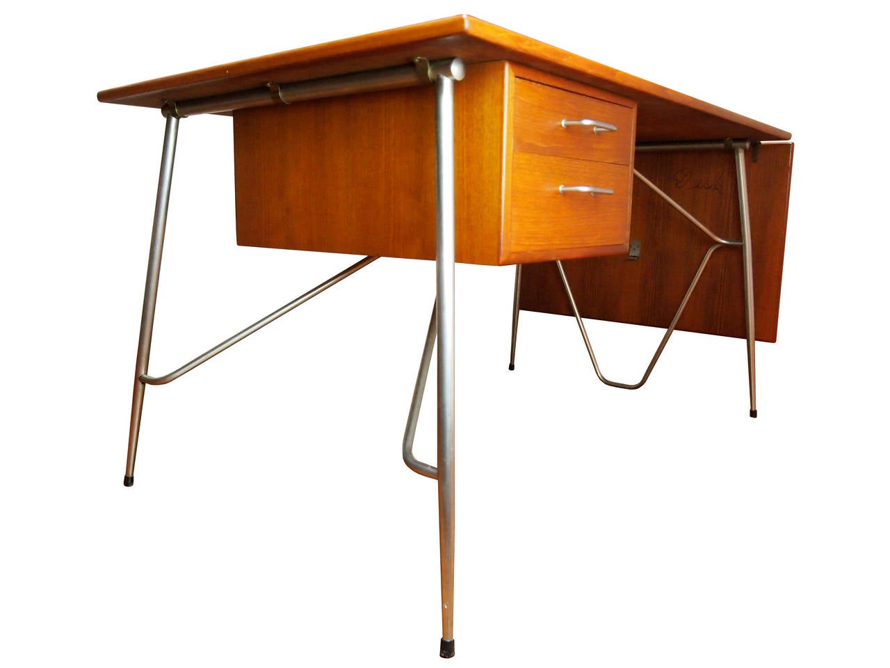 Børge Mogensen Teak Drop-Leaf Writing Desk for Søborg Møbelfabrik For ...