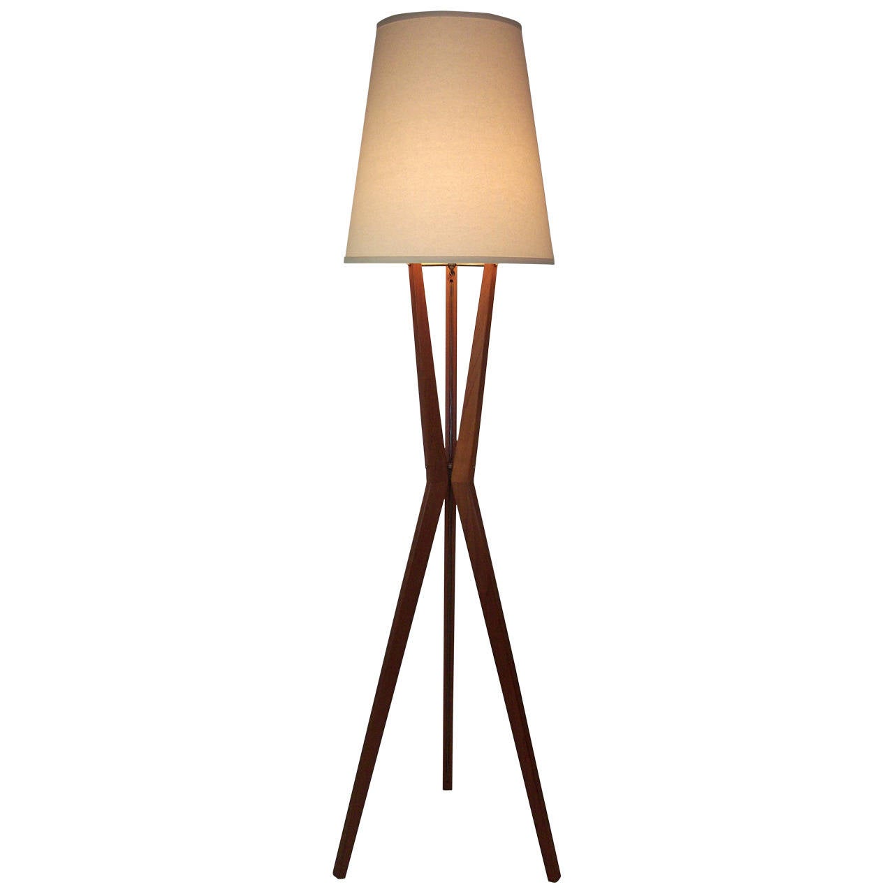 Striking 1960s Danish Modern Three-Leg Teak Floor Lamp at 1stDibs
