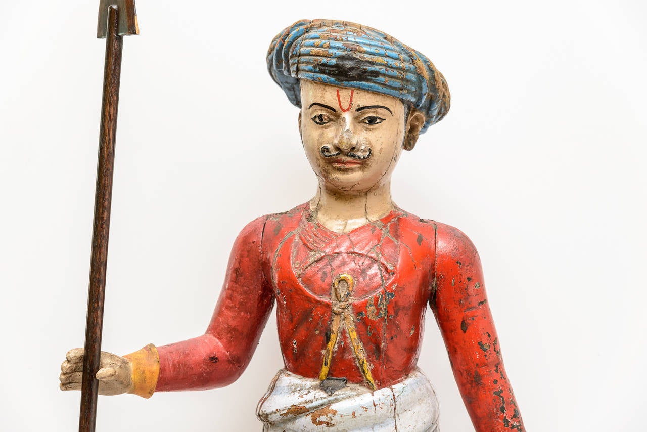 Pair of 19th Century Anglo-Indian Rajasthani Guards Sculptures at 1stDibs