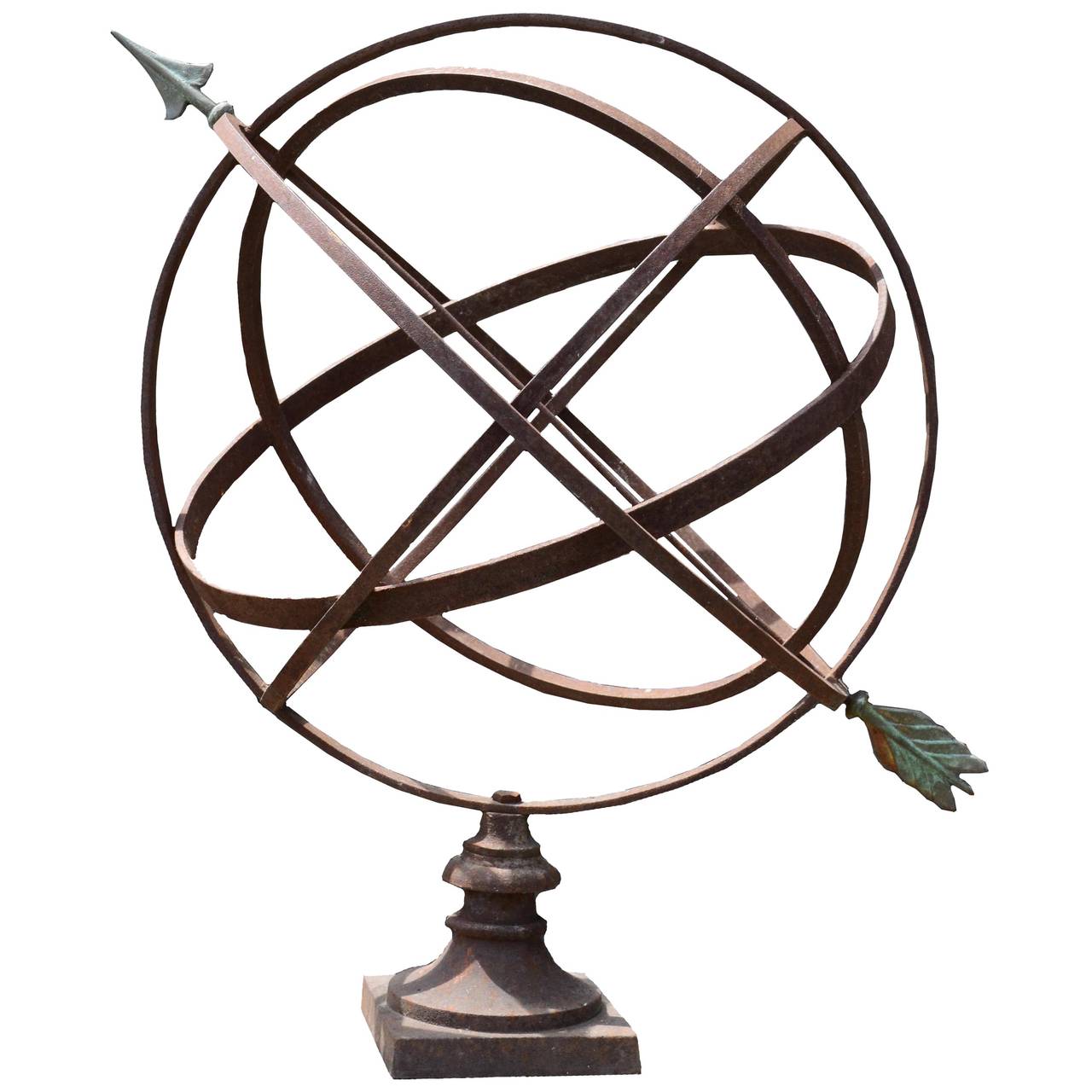 Wrought Iron and Brass Armillary Sundial at 1stDibs