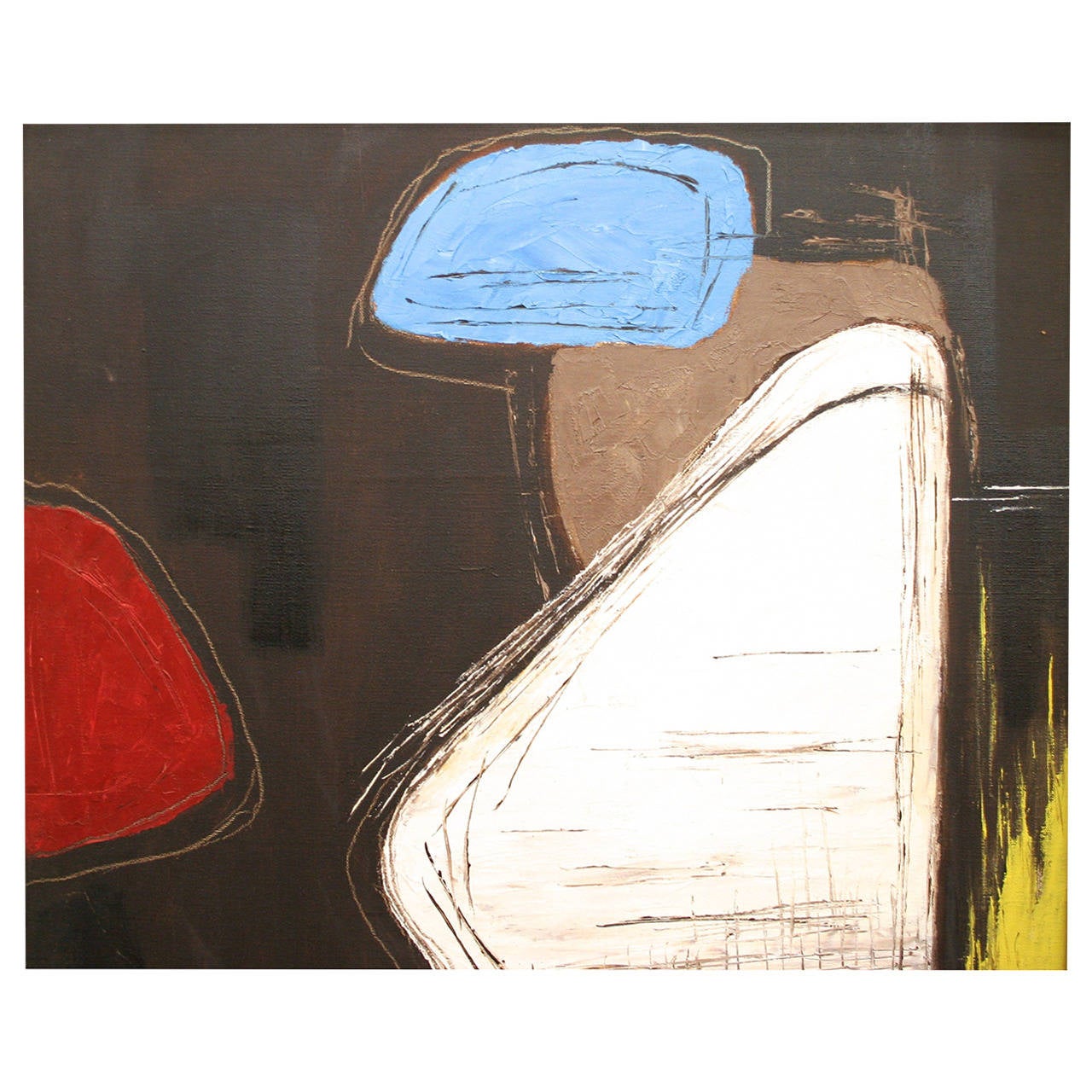 Mid-Century Modern Oil on Canvas Painting by Watson Bidwell, circa 1956 ...