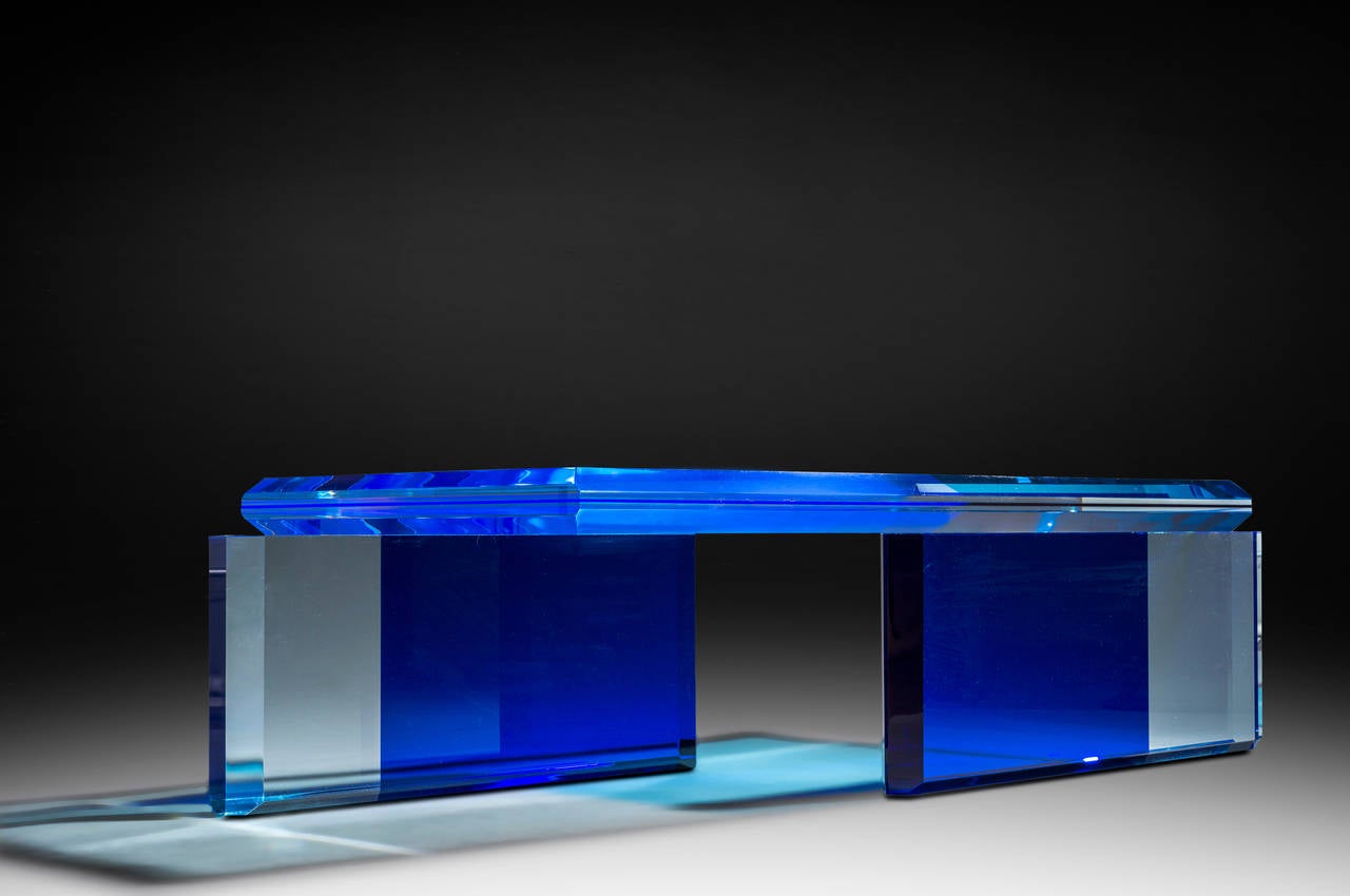 Beautiful Unique Blue Coffee Table by Charly Bounan at 1stDibs | unique ...