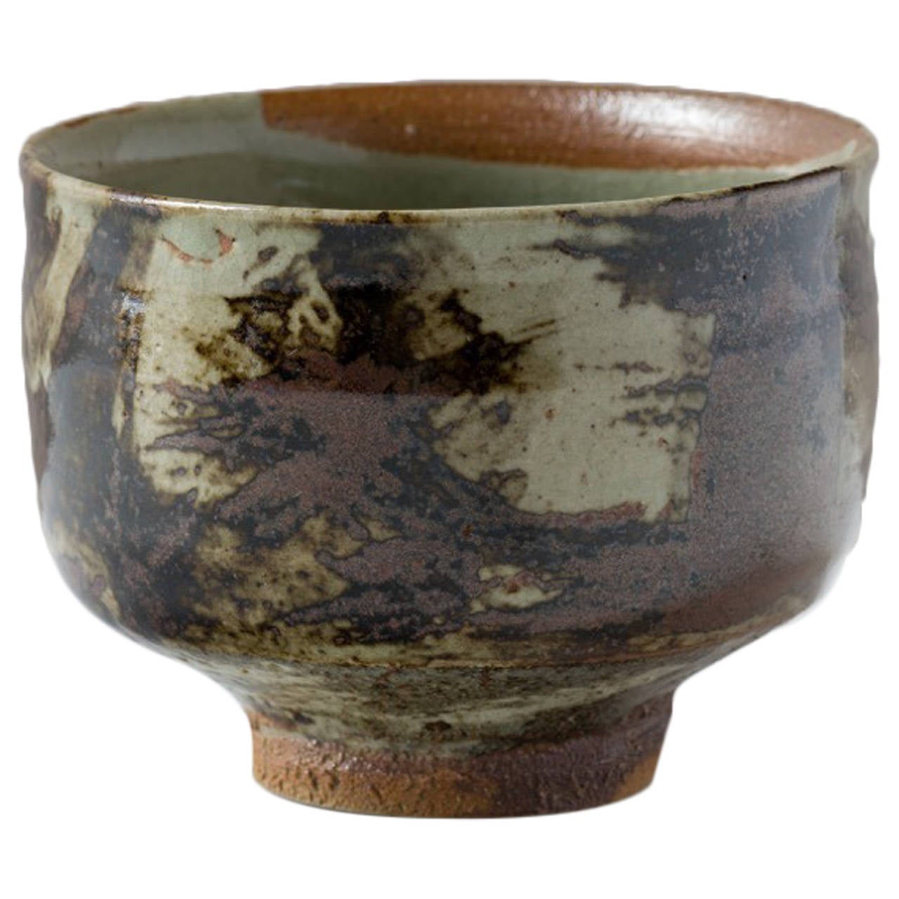 Gen Murata Mashiko Kaki and Iron Brushed Chawan For Sale at 1stDibs