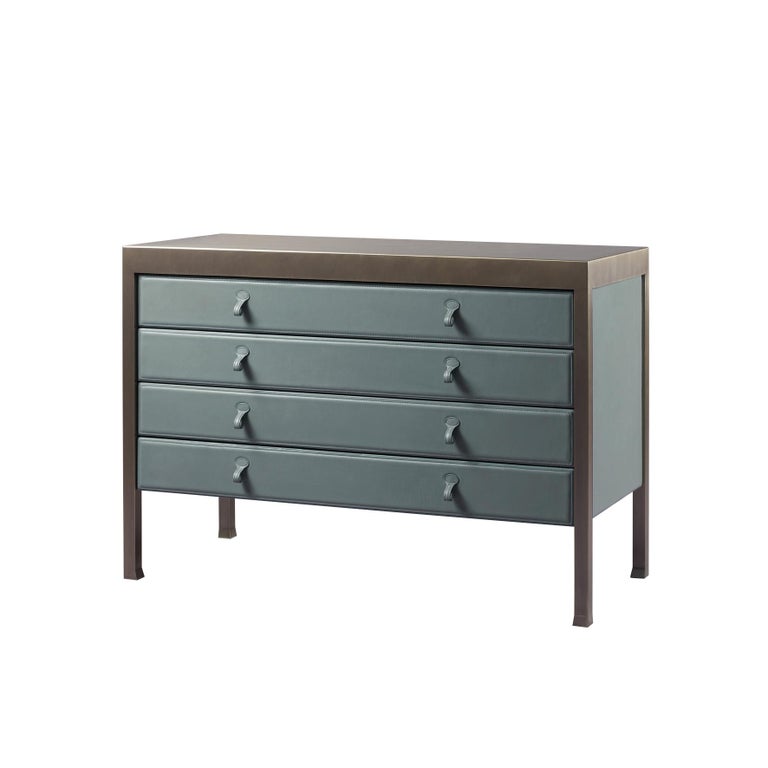 Customizable Promemoria Gong Chest of Drawers in Leather and Bronze by ...