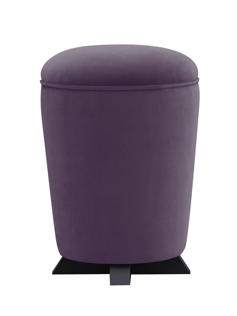 Customizable Promemoria Coccolino Pouf in Fabric and Wood Base by Romeo ...