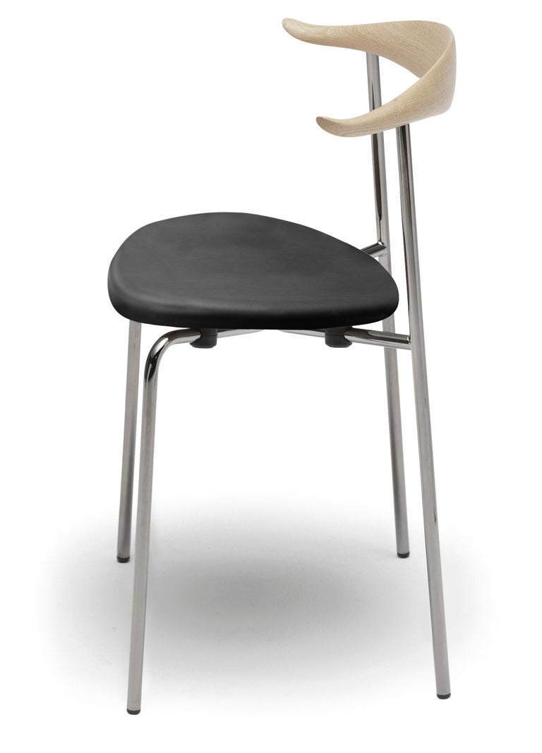 Customizable CH88P Dining Chair in Oak Soap with Stainless Steel Base ...