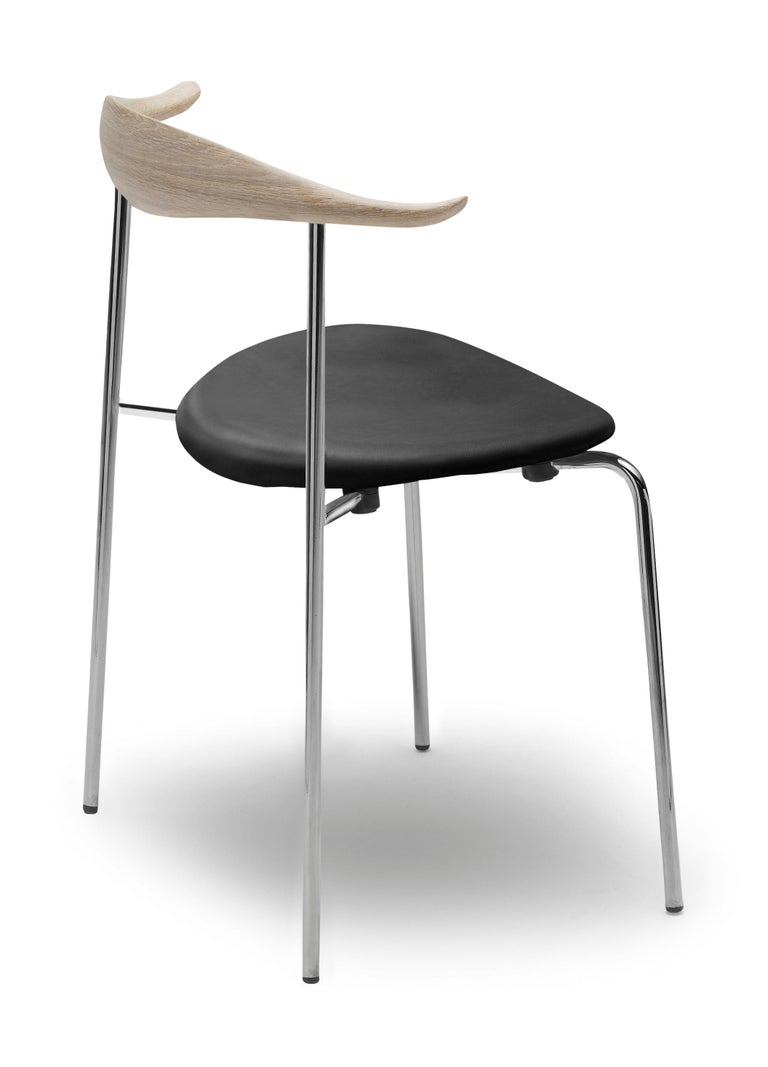 Customizable CH88P Dining Chair in Oak Soap with Stainless Steel Base ...