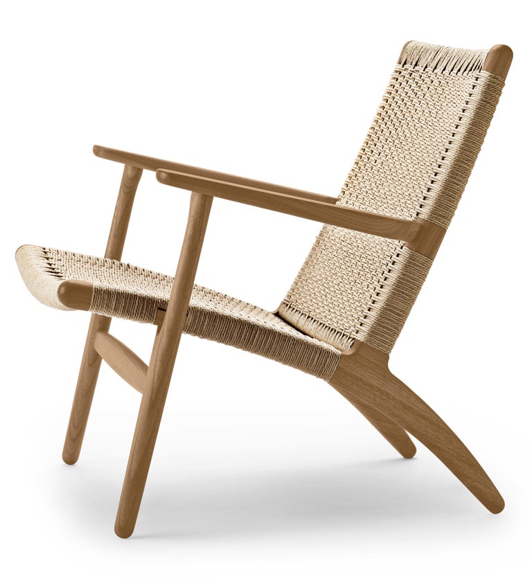Customizable CH25 Easy Lounge Chair with Natural Papercord Seat by Hans J. Wegner For Sale at ...